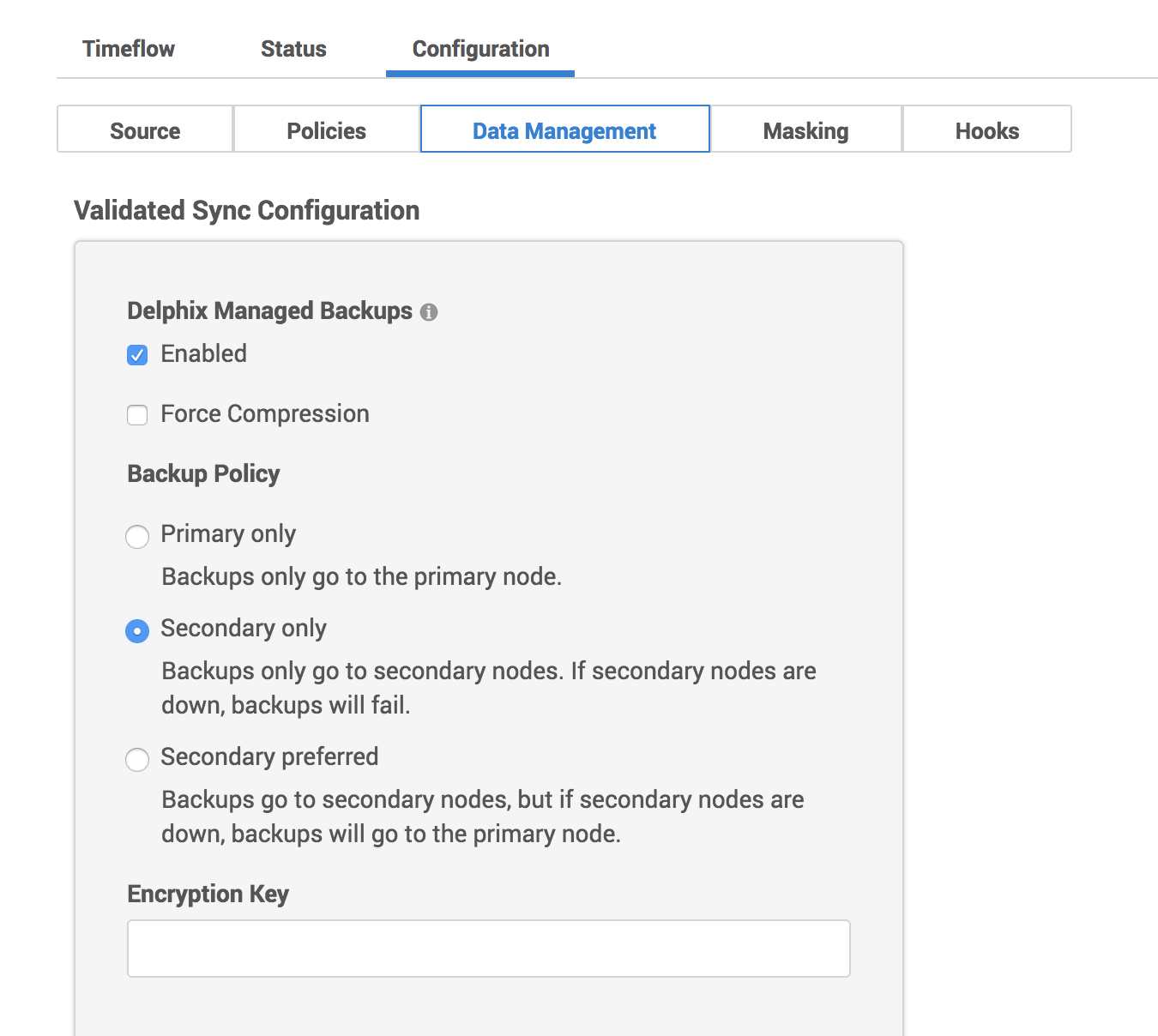 Delphix managed backups on secondary nodes of SQL Server alwaysOn availability group cluster